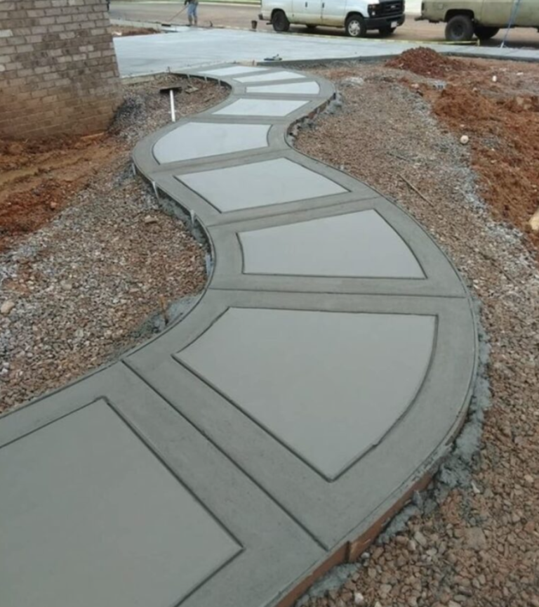 30 easy ideas to make a concrete path in your driveway or garden ...