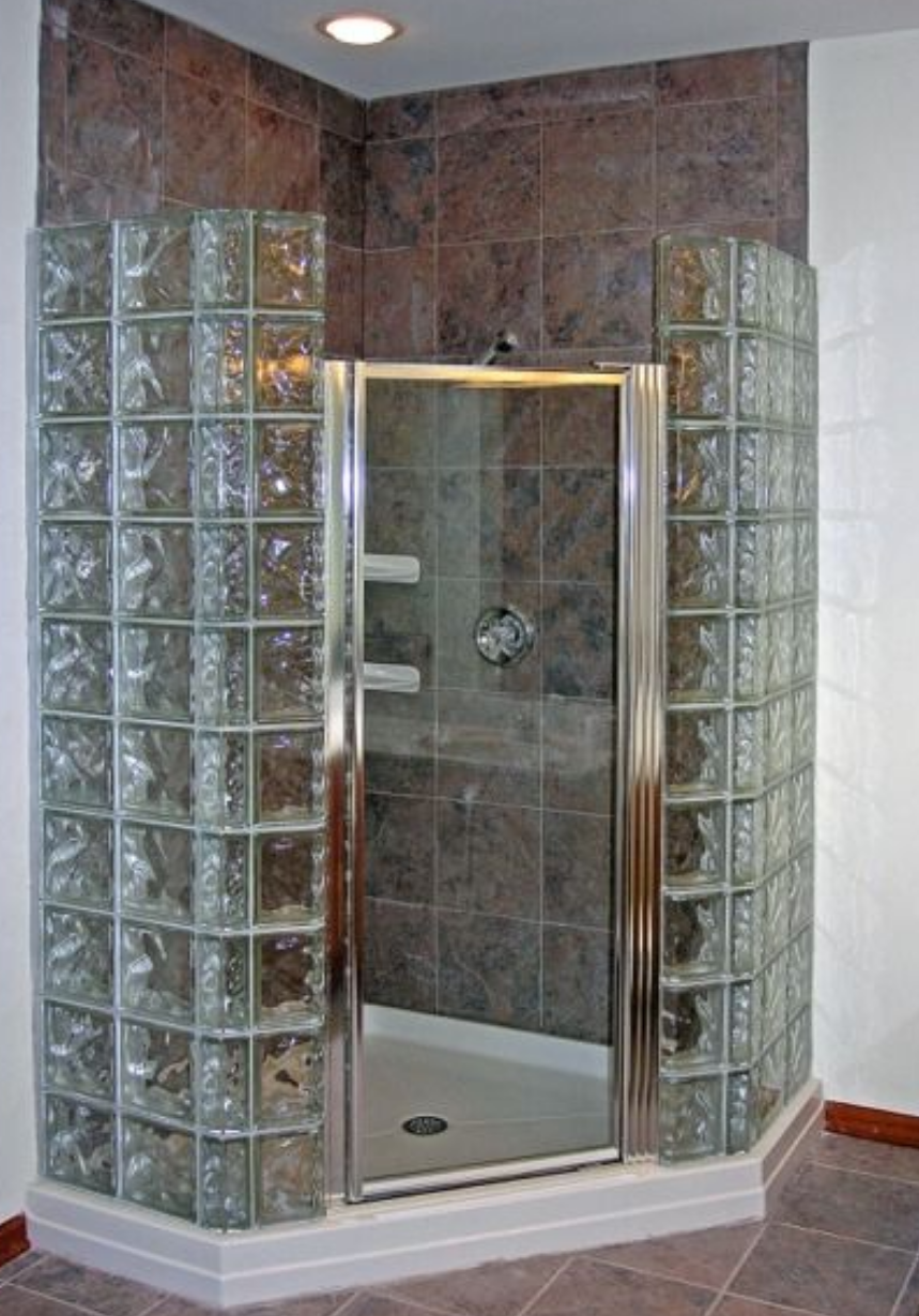 52 ideas to separate the shower from the bathroom with glass blocks ...